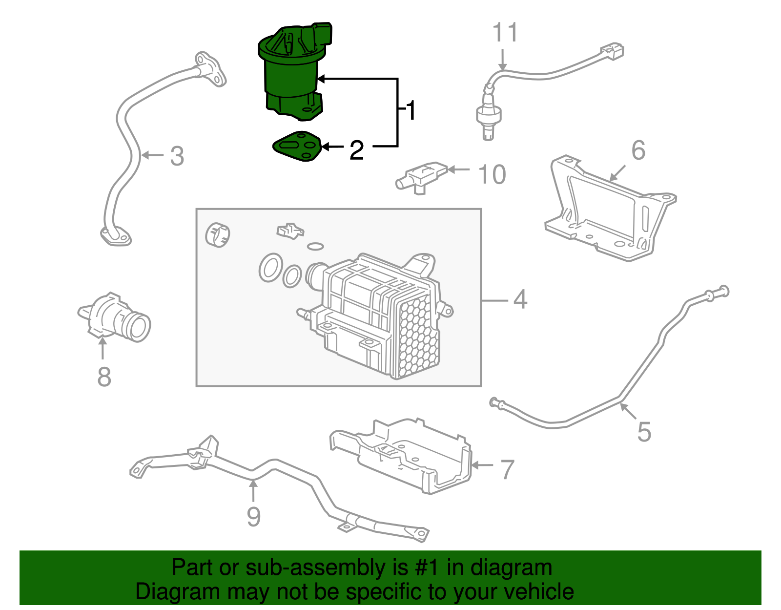 2006-2011 Honda Civic Egr Valve 18011-RNA-A00 | OEM Parts Online