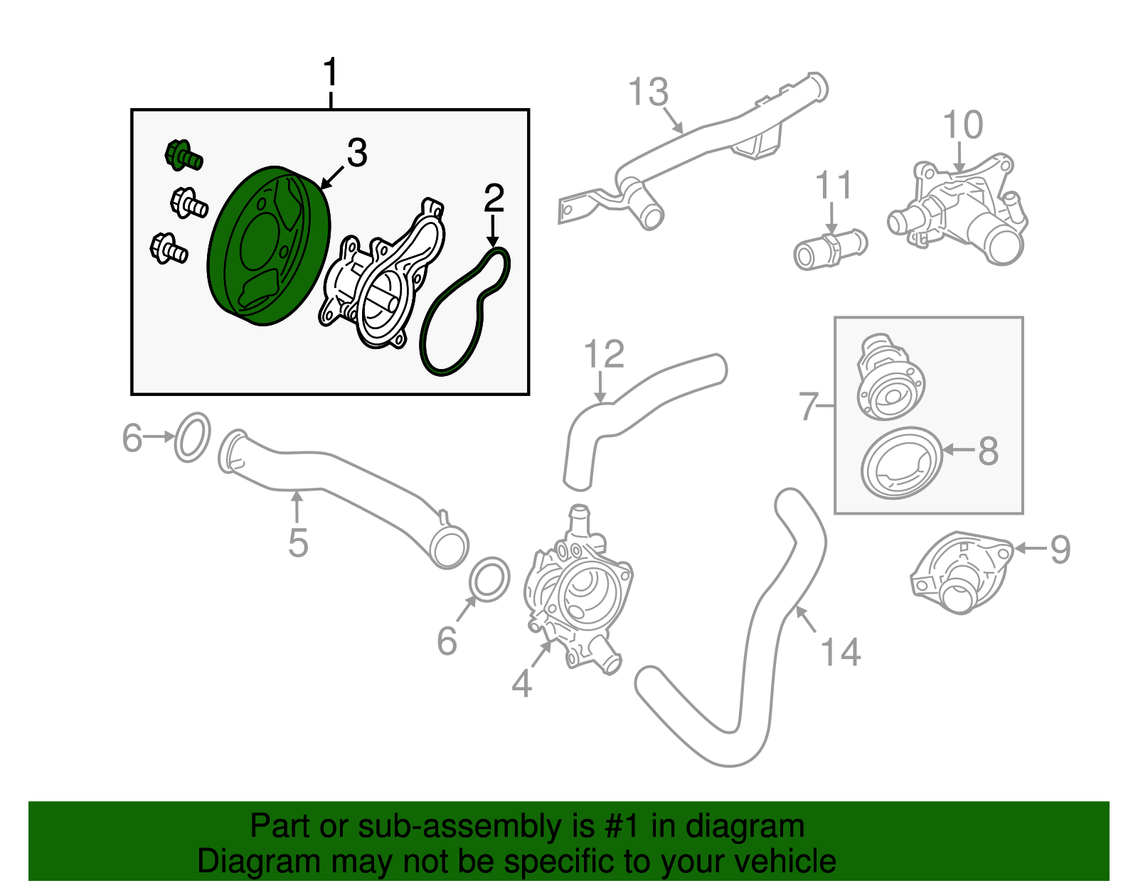 OEM 2012-2015 Honda Civic Water Pump 19200-R1A-A01 | Honda Automotive Parts