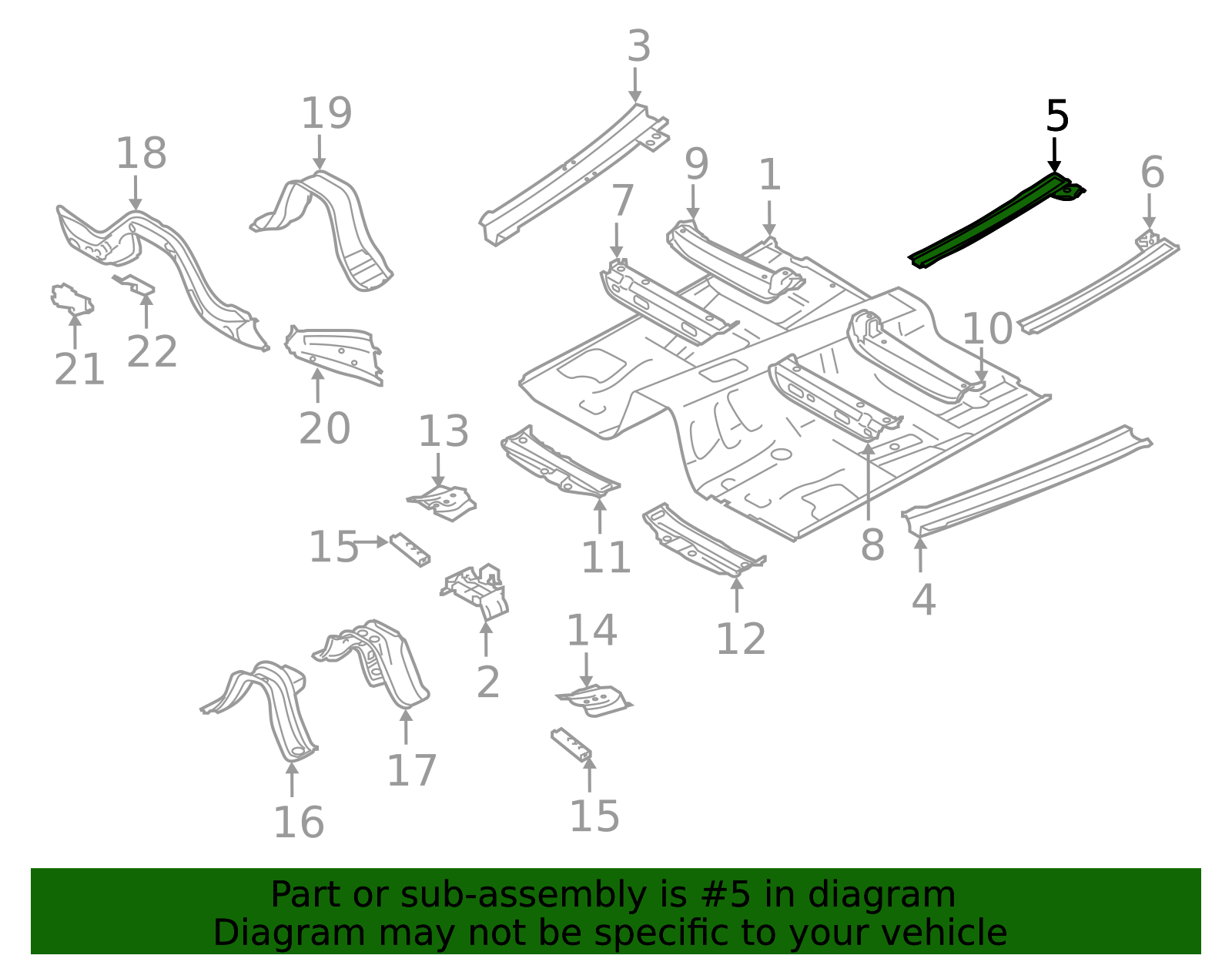 52150FL7909P - 2019-2024 Subaru Forester - Rear Rail | Subaru Parts HQ