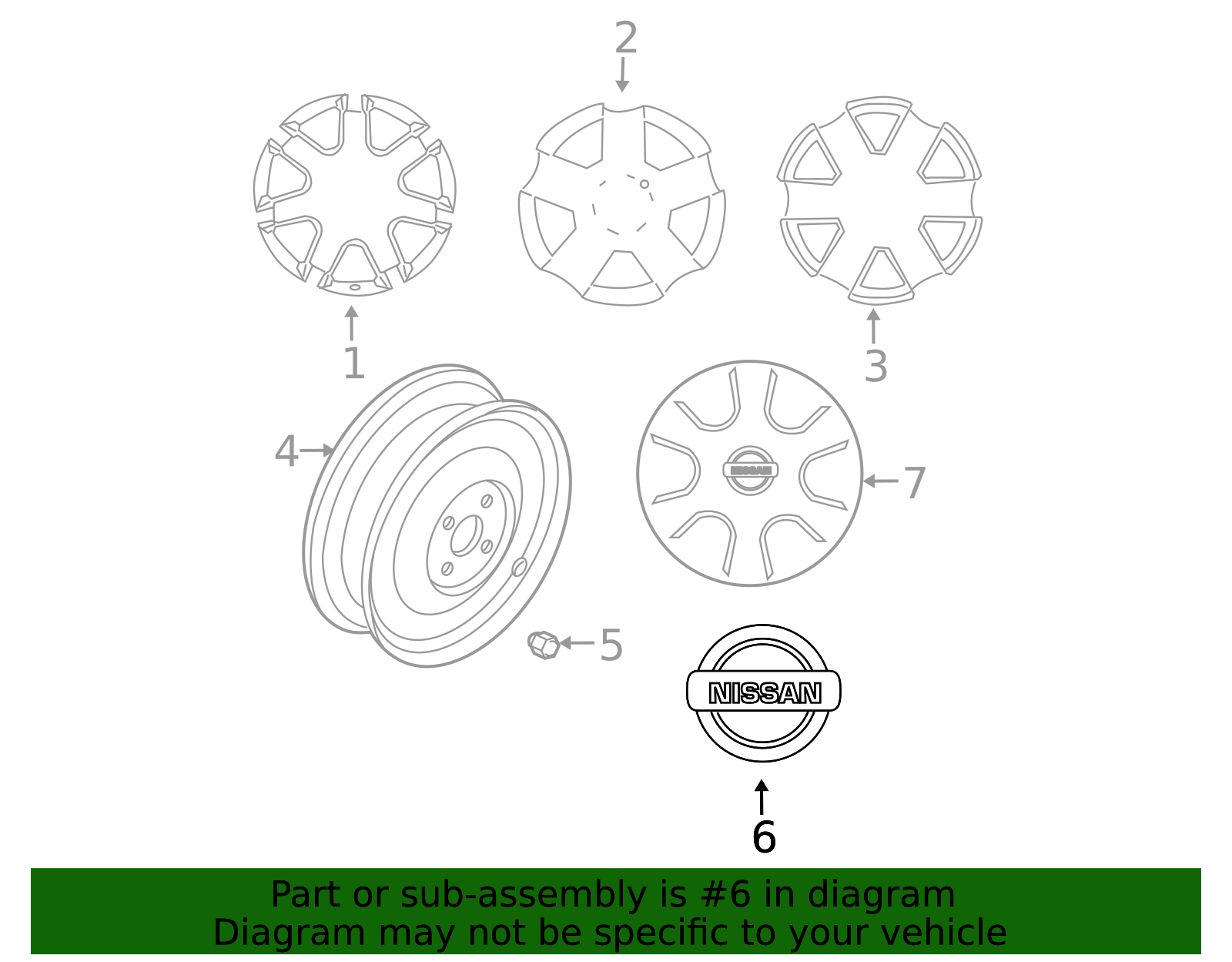 40342-ZW10A - Center Cap - 2004-2021 Nissan | Nissan OEM Parts Direct