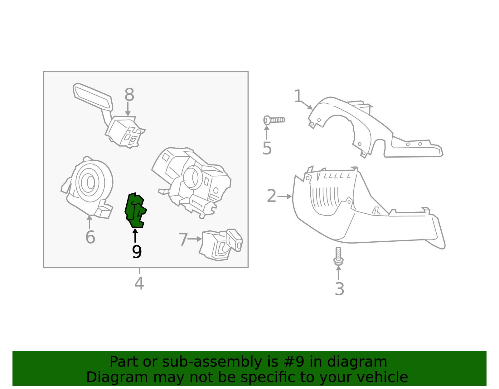 LB5Z-3B504-AA - High-Quality Signal Switch Bracket for 2018-2025 Ford ...