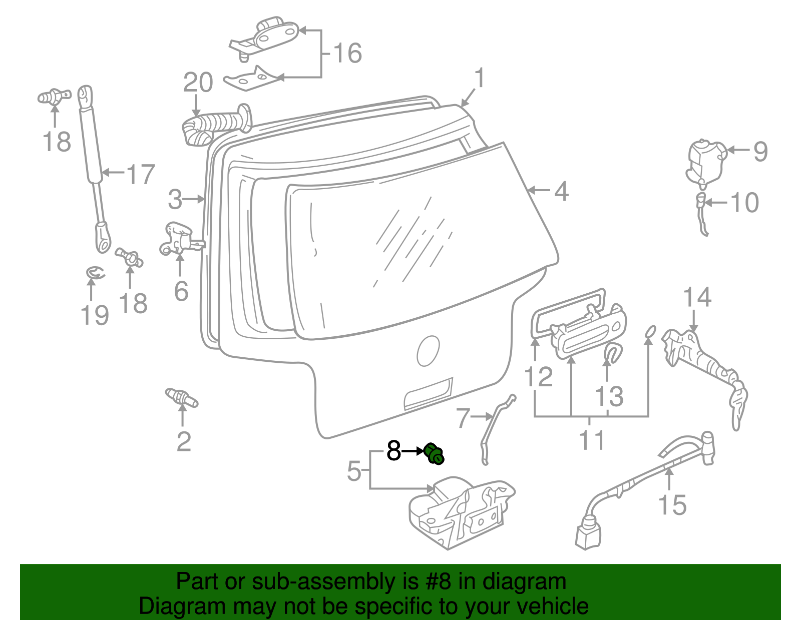 191-837-199 - Lift-Gate Latch Control Rod Clip 1993-2008 Volkswagen ...