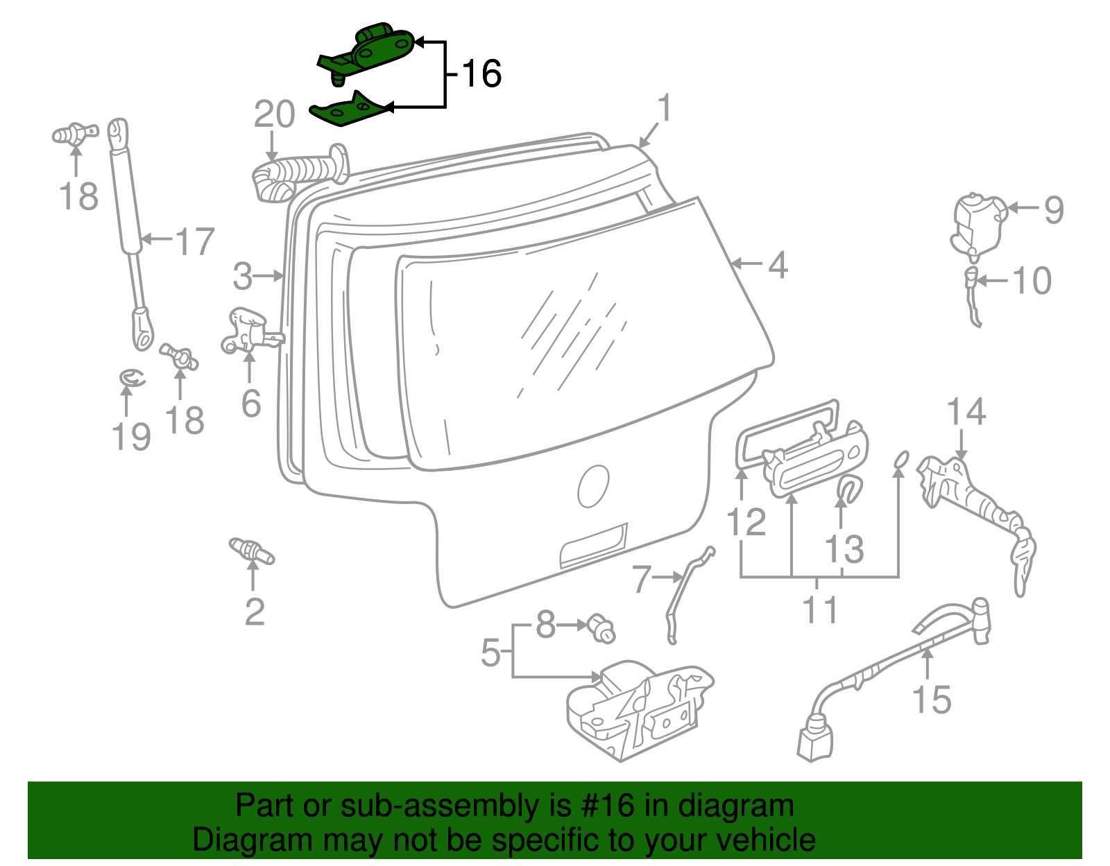 1J9-827-301 - Lift-Gate Hinge 1999-2006 Volkswagen | OEM VW Parts Haus