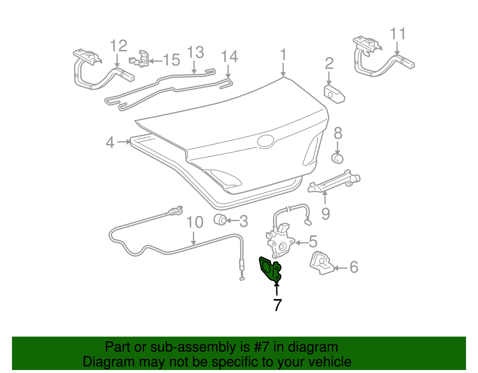 2005-2013 Toyota Deck Lid Striker 64621-AC010 | Toyota Parts Center