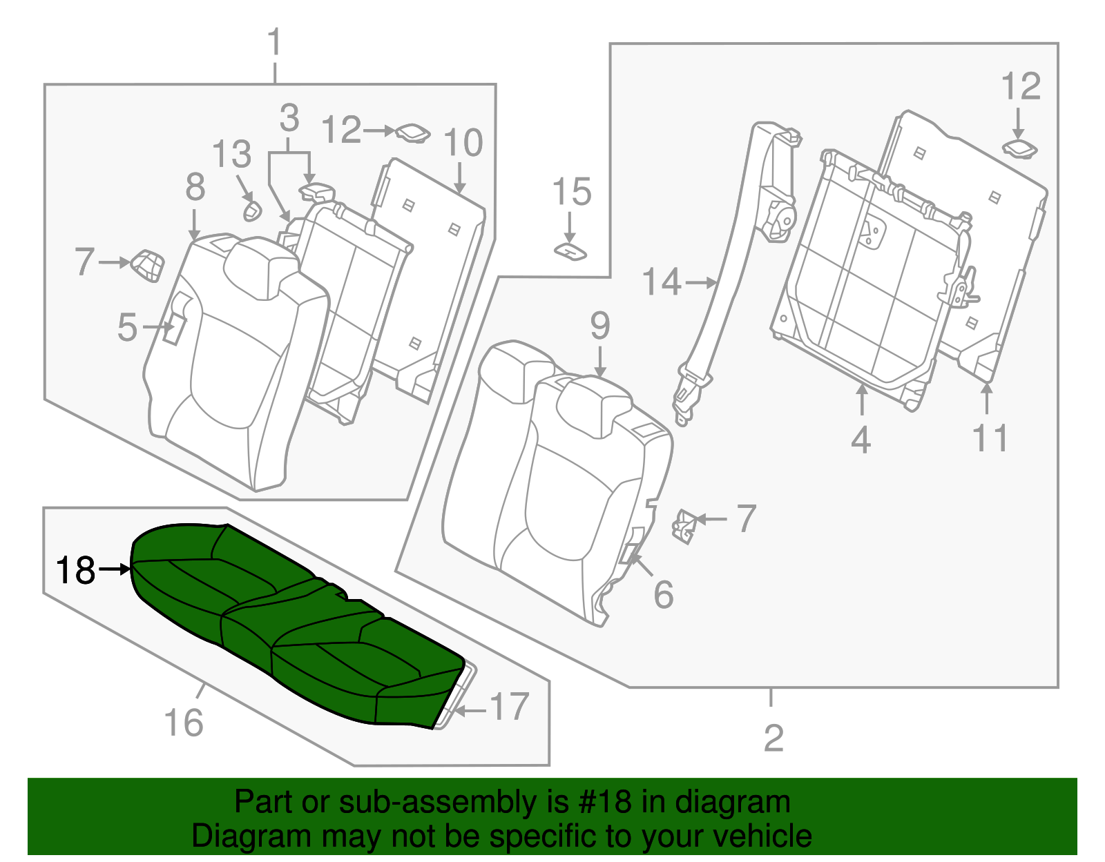Hyundai - 89160-1R100-N2E - Seat Cover - 2012 Hyundai Accent | OEM ...