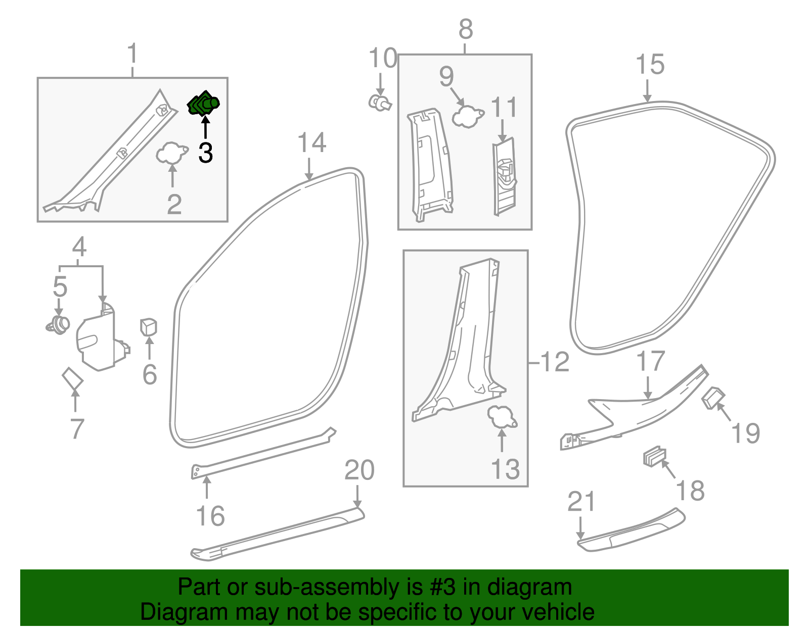 2018-2024 Toyota Body A-Pillar Trim Panel Clip (Front) 62217-24020 ...