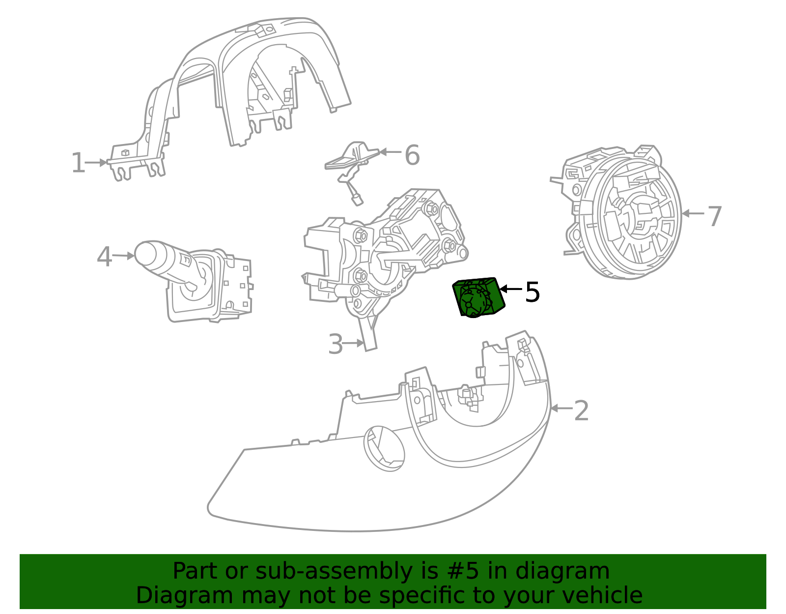 84944016 - 2022-2024 GM - Very Dark Atmosphere Steering Column Tilt ...