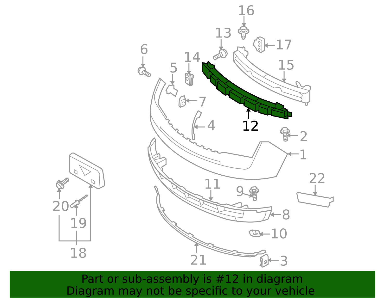 2007-2010 Lincoln MKX | Isolator Assembly Bumper Bar | 7A1Z-17C882-A ...