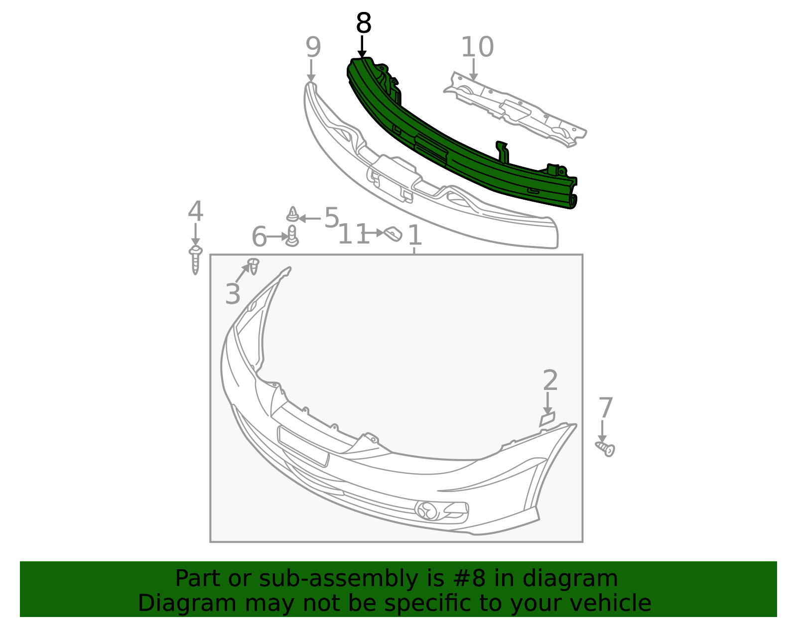 2003-2004 Hyundai Tiburon Reinforced Beam 86530-2C000 | QuirkParts