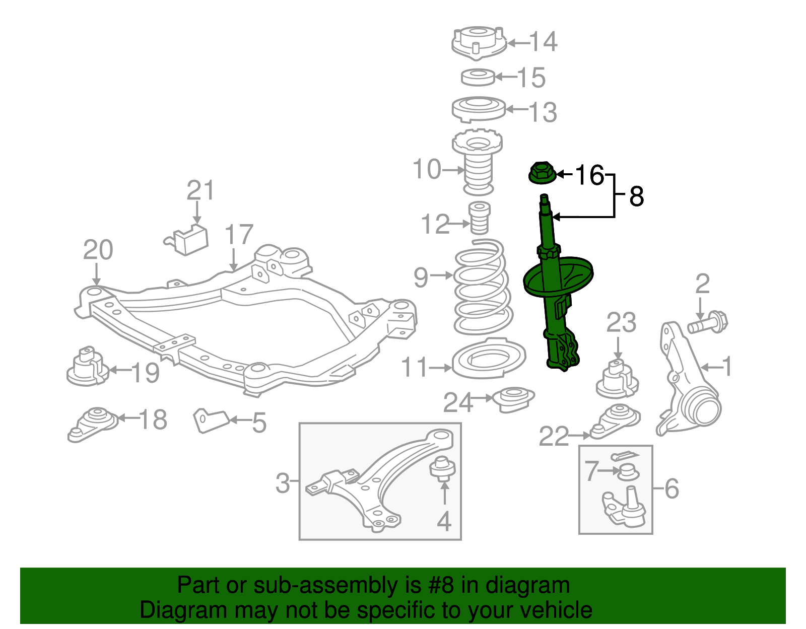 OEM 2010-2011 Toyota Camry Strut Part # 48520-80226 | Modern Toyota Parts