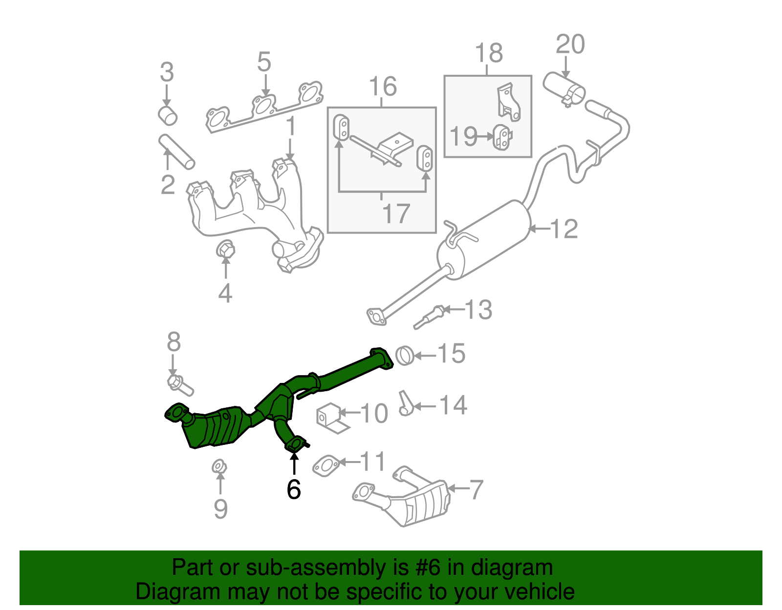 9L5Z-5E212-B - Ford Catalytic Converter 2007-2011 Ford Ranger ...