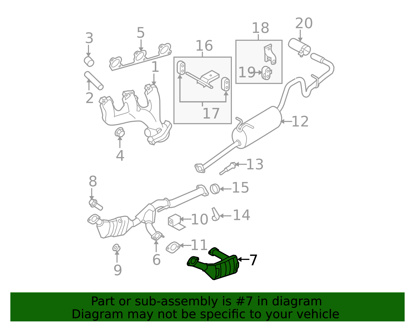 2007-2011 Ford Ranger Catalytic Converter AL5Z-5E212-A | Awesome Parts Ford
