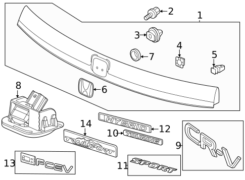 Exterior Trim - Lift Gate for 2026 Honda CR-V | Honda Factory Parts
