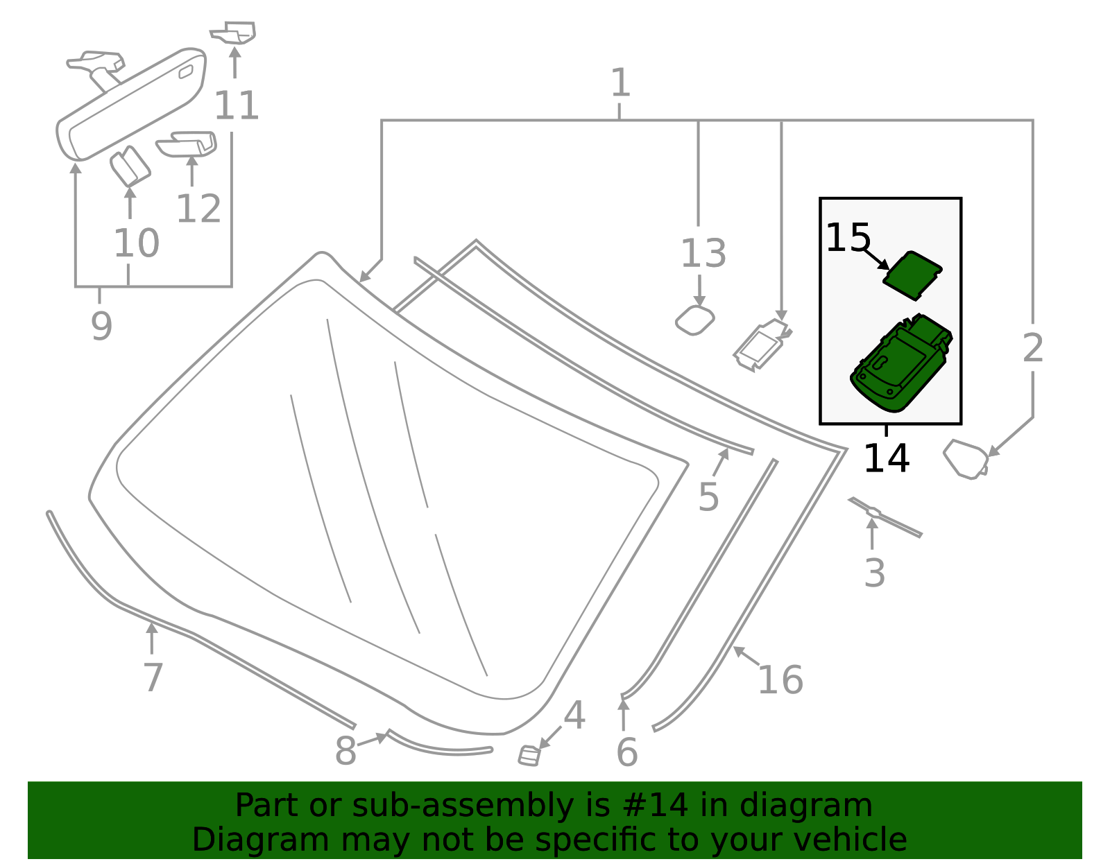 2019-2025 Subaru Ascent Rain Sensor 86516XC002 | Subaru Parts Store
