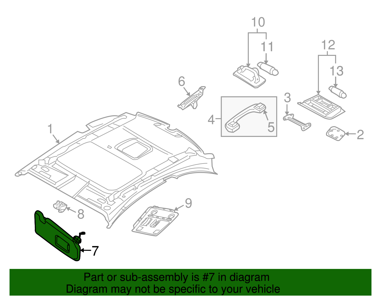 2008-2013 BMW Sun-Visor 51-16-7-252-484 | BMW Parts Online Hub