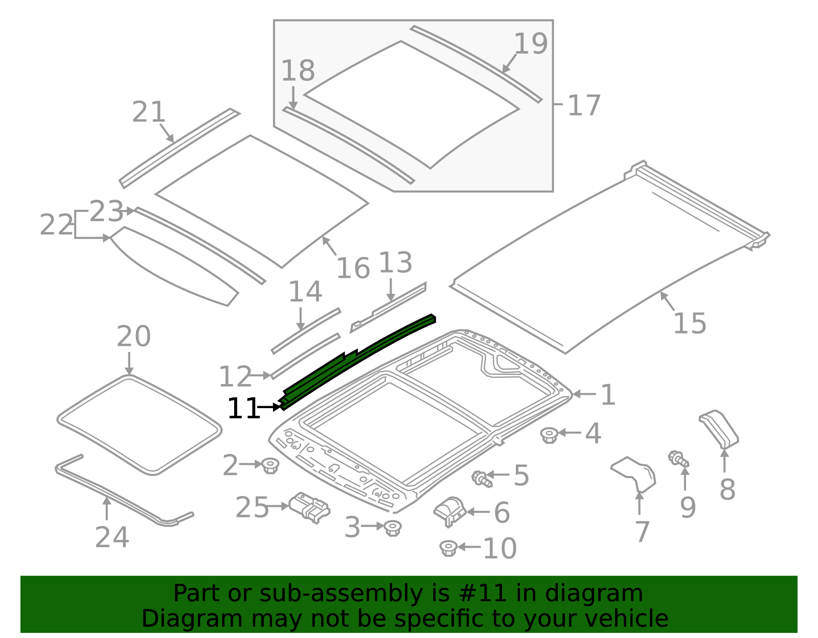 91359-5NA0A - High-Quality Sunroof Guide Jaw for 2019-2025 INFINITI ...