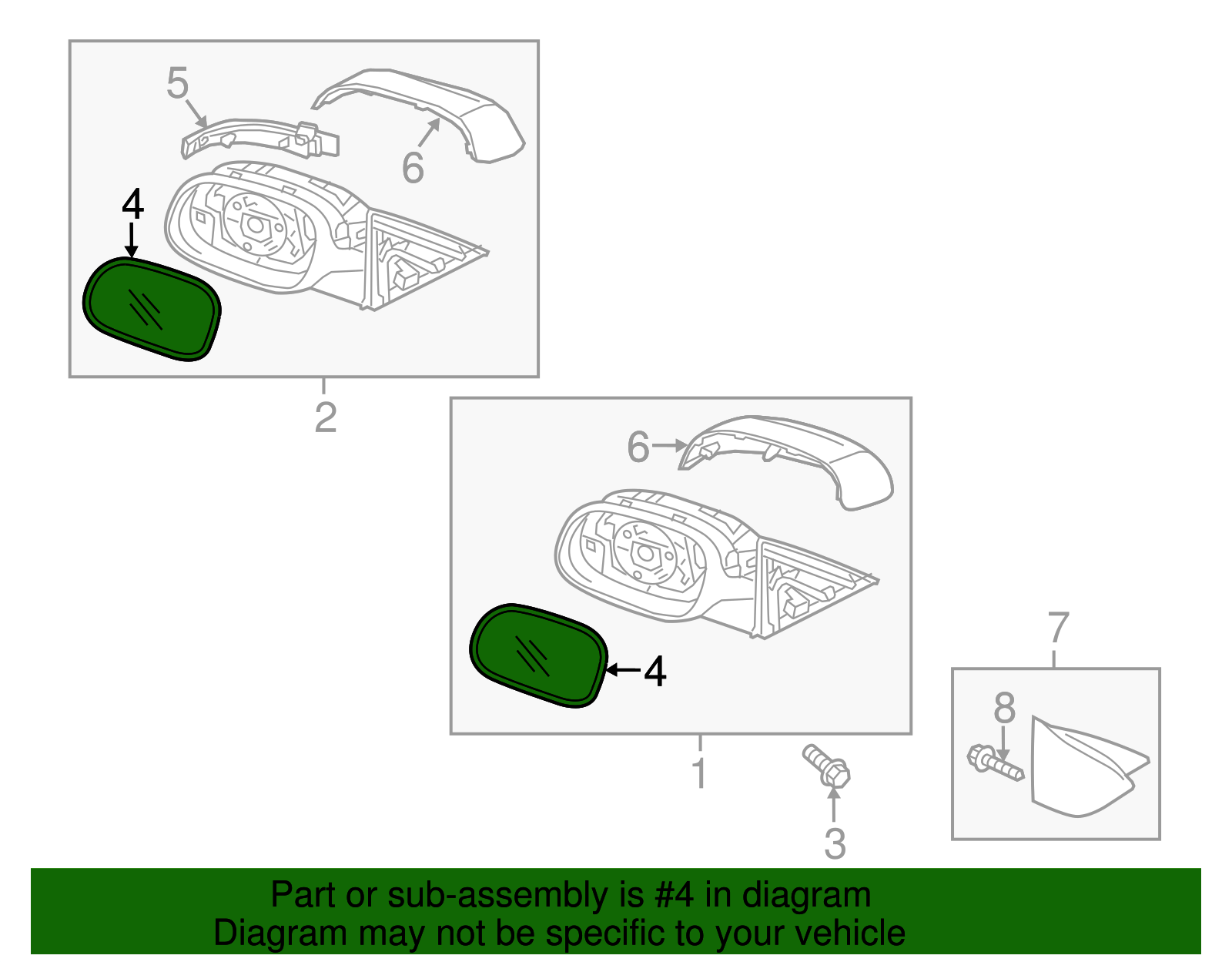 2014-2019 Kia Mirror GlassOEM NEW 14-18 Kia Mirror Holder-Outside Rear ...