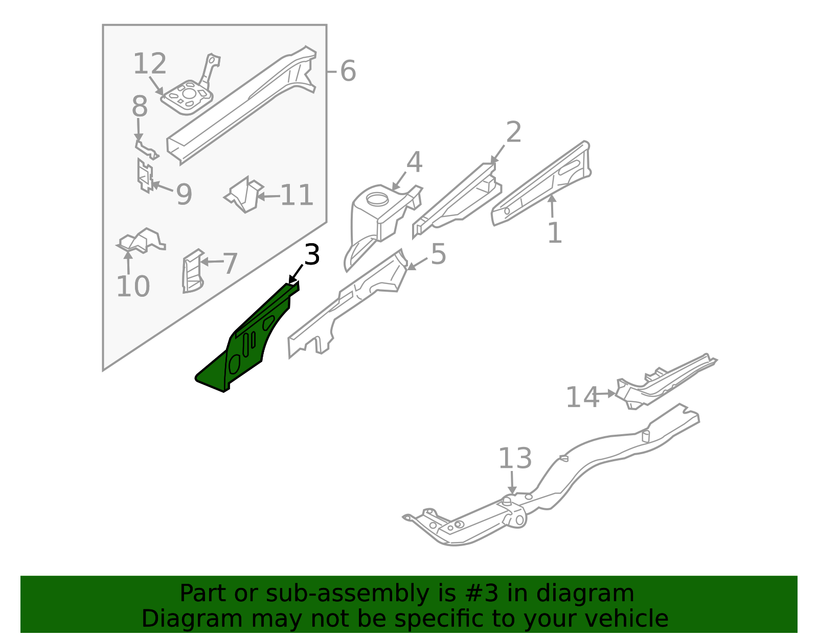 2006-2008 Subaru Forester Apron Panel 51602SA1009P | QuirkParts