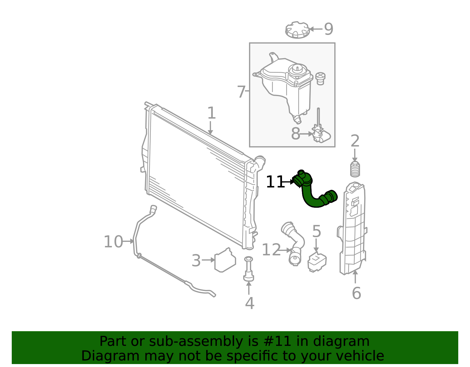 17127602294 - 2011-2013 BMW Lower Hose (17-12-7-602-294) | BMW of South ...