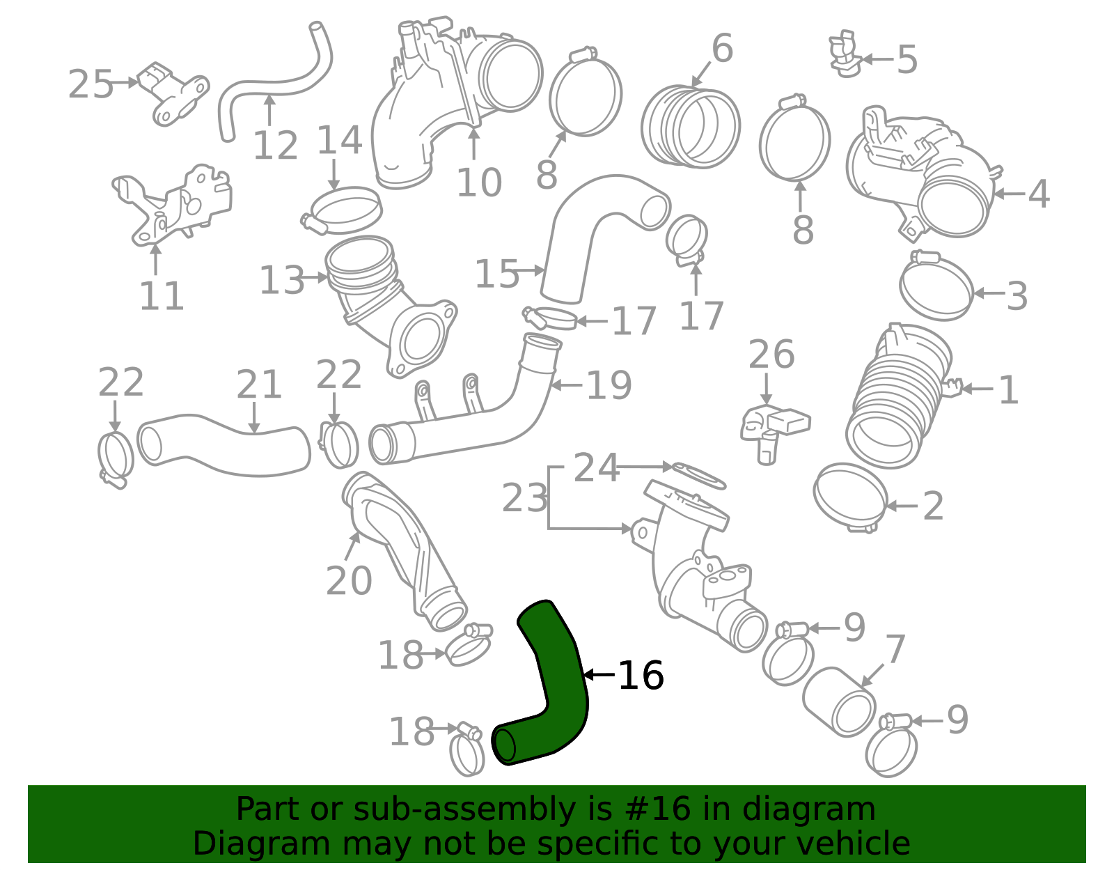 2025 Toyota GR Corolla Inter-Cooler Hose 17344-18030 | Toyota Parts Center