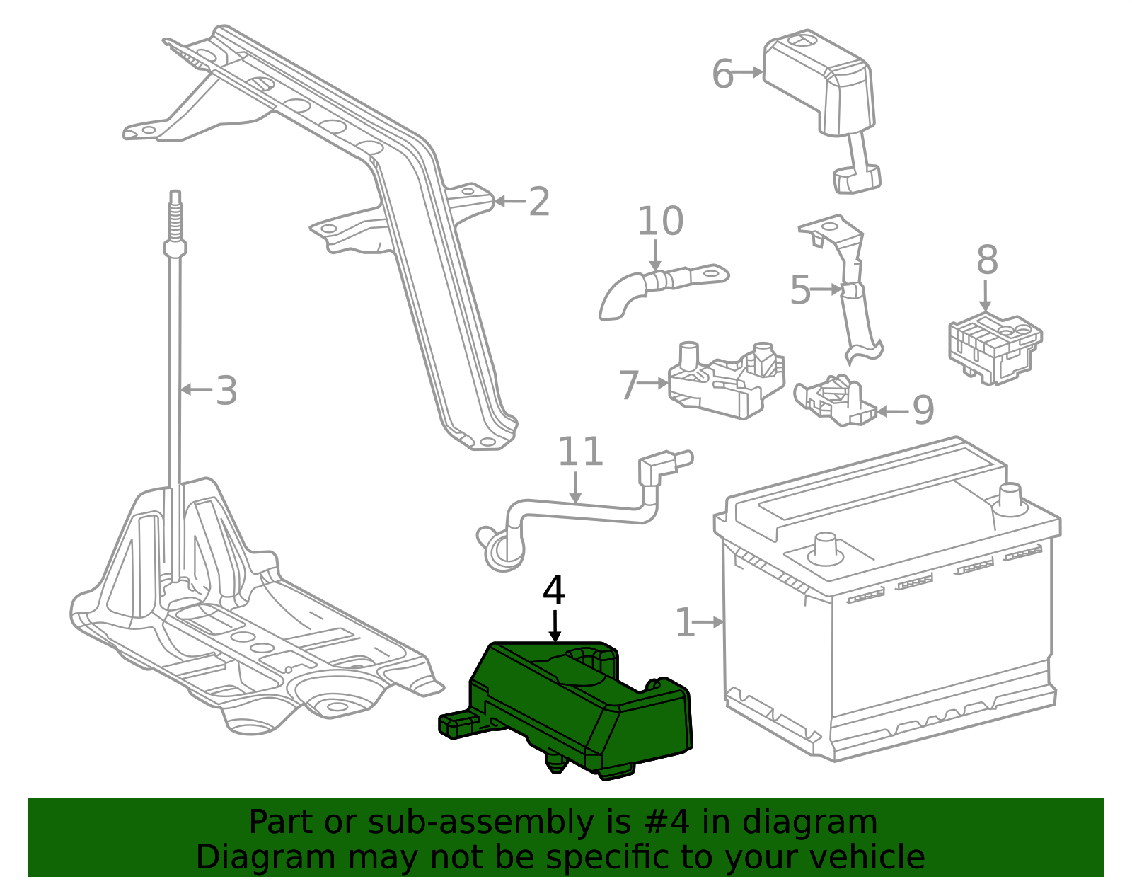 2024-2025 Toyota Grand Highlander Battery Spacer 74473-0E041 | MotorMotor