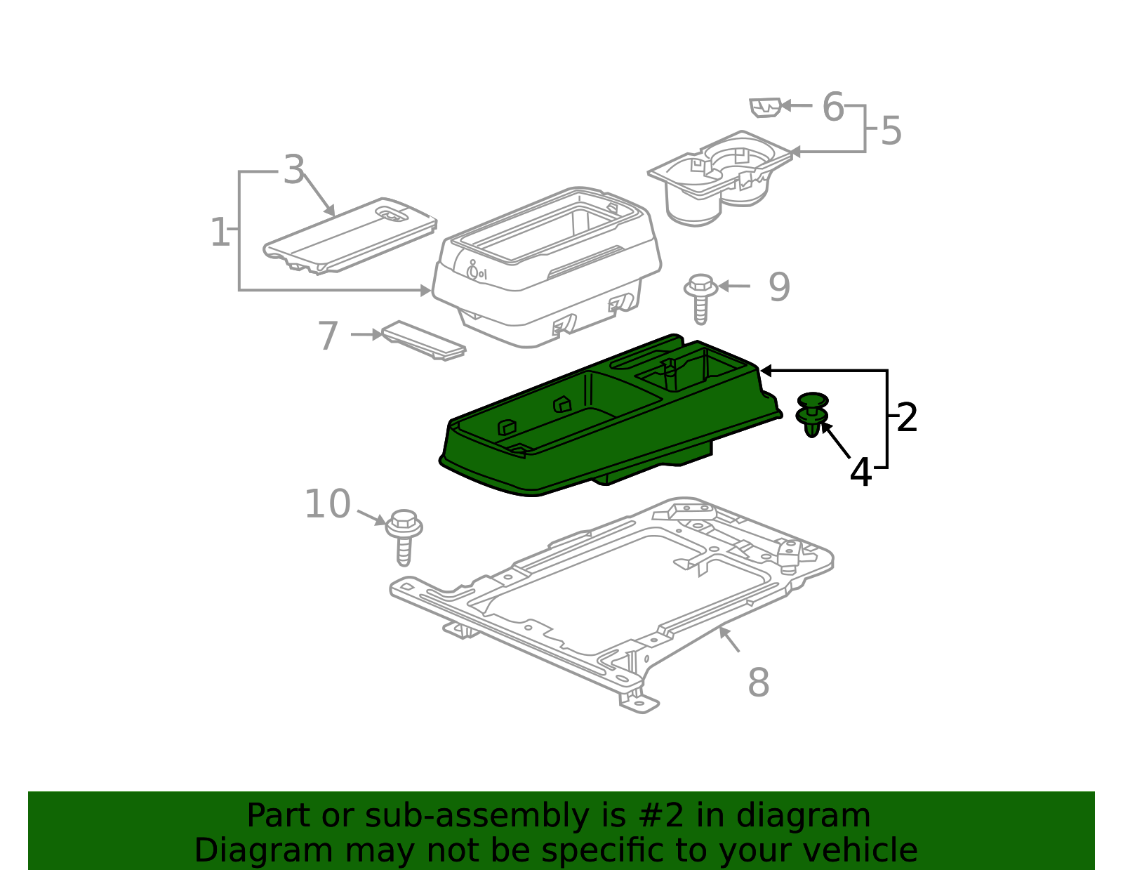 83400-SCV-A51ZA - 2009-2011 Honda Element - Console Assembly Center ...