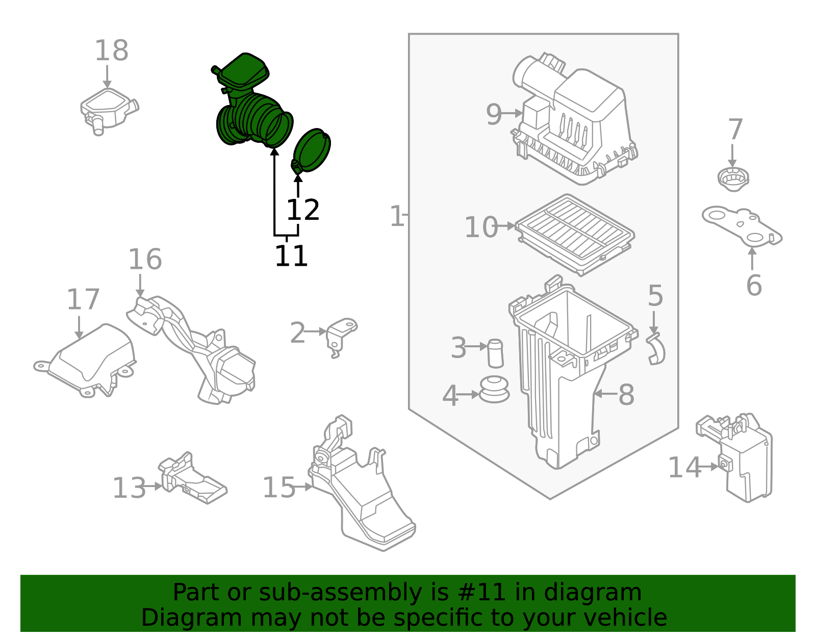 2020-2025 Nissan Air Inlet Duct 16576-5EA0B | Nissan Parts Central