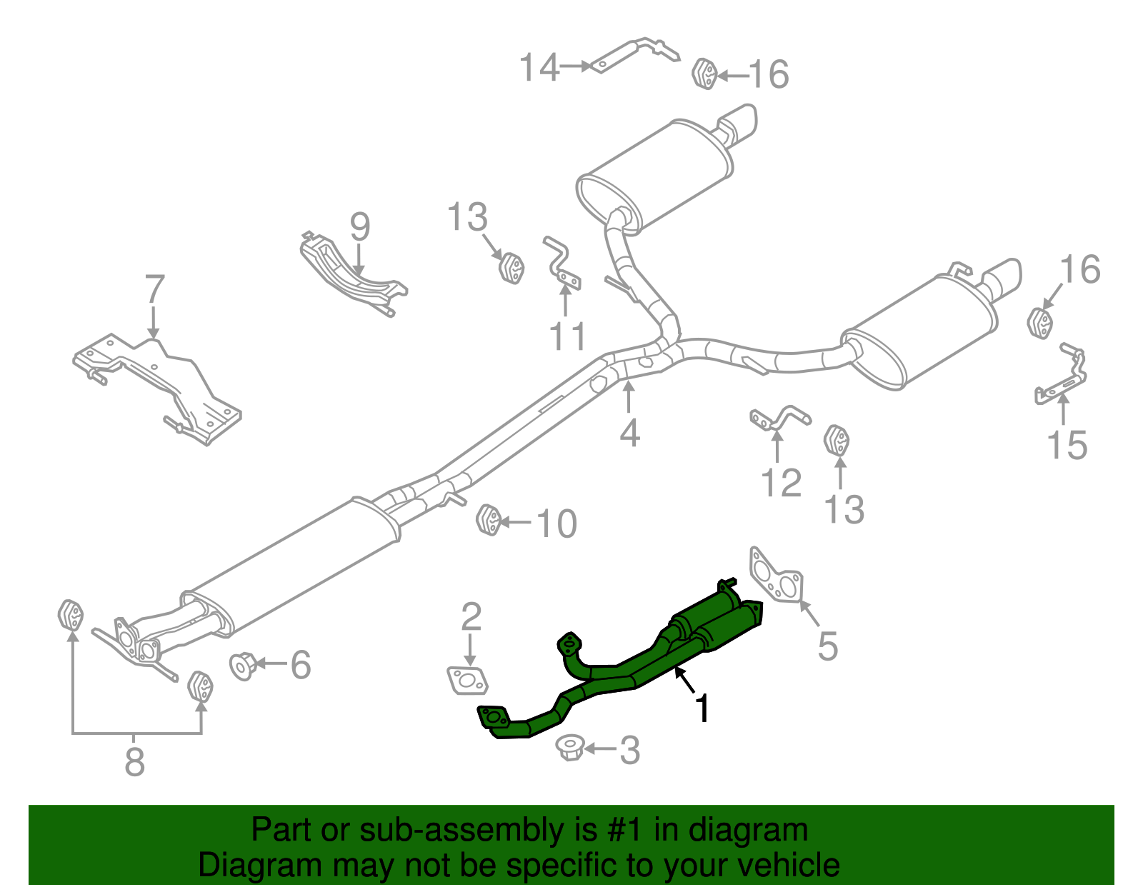 2013-2019 Ford | Exhaust Pipe | DA5Z-5G203-A | Walls' Ford Parts