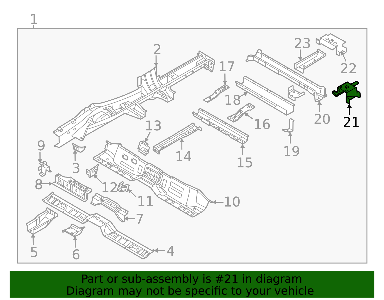 2024-2025 Hyundai Santa Fe Rear Cross-Member Reinforcement 65473-P2050 ...
