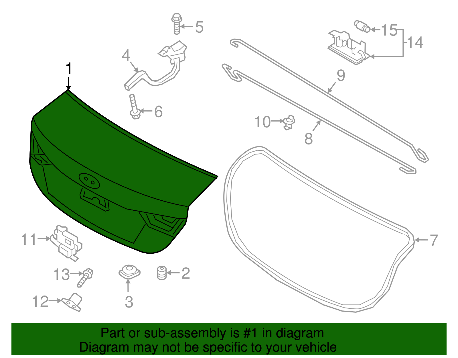 2018-2022 Hyundai Accent Trunk Lid 69200-J0000 | QuirkParts