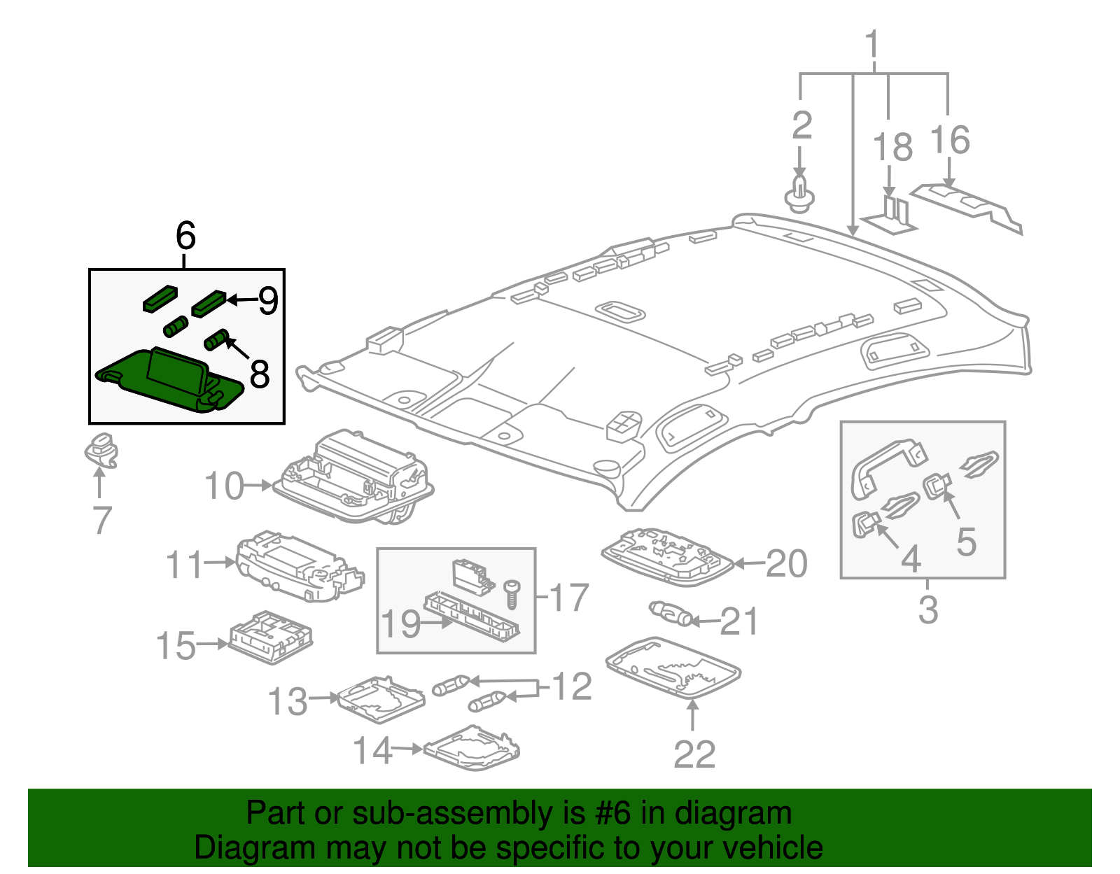 83280-T3L-A12ZB - Sun Visor 2013-2015 Honda Accord | Honda Parts Online