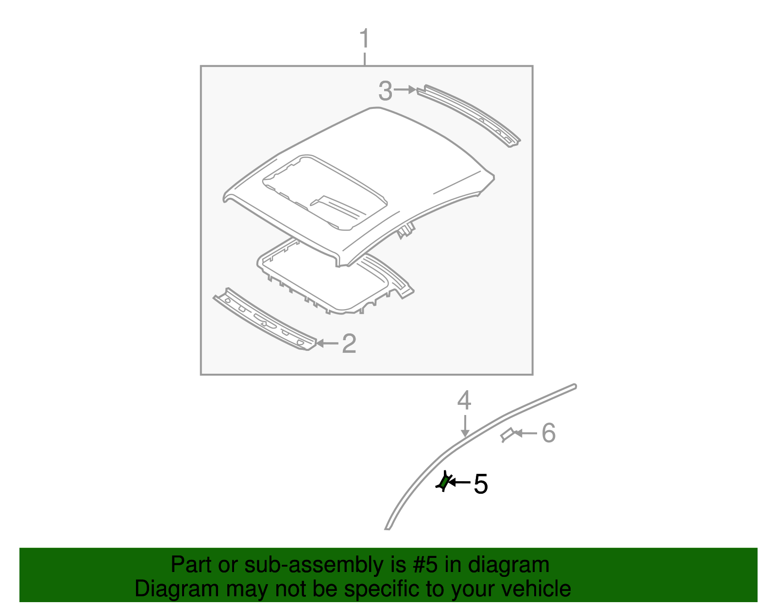73857-7Y000 - 2004-2008 Nissan Maxima - Roof Molding Front Clip ...