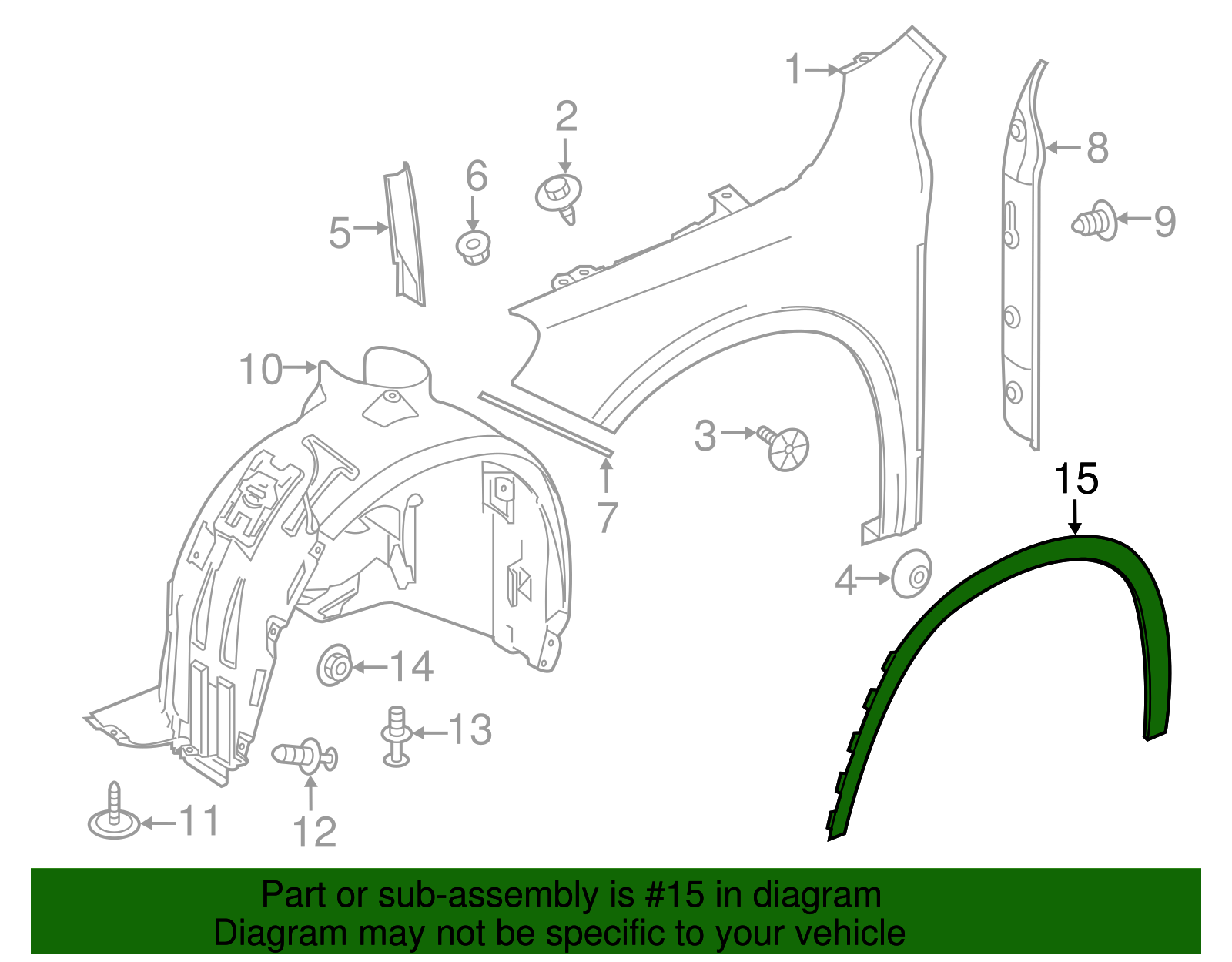 156-885-24-22 - Wheel Opening Molding 2015-2020 Mercedes-Benz ...