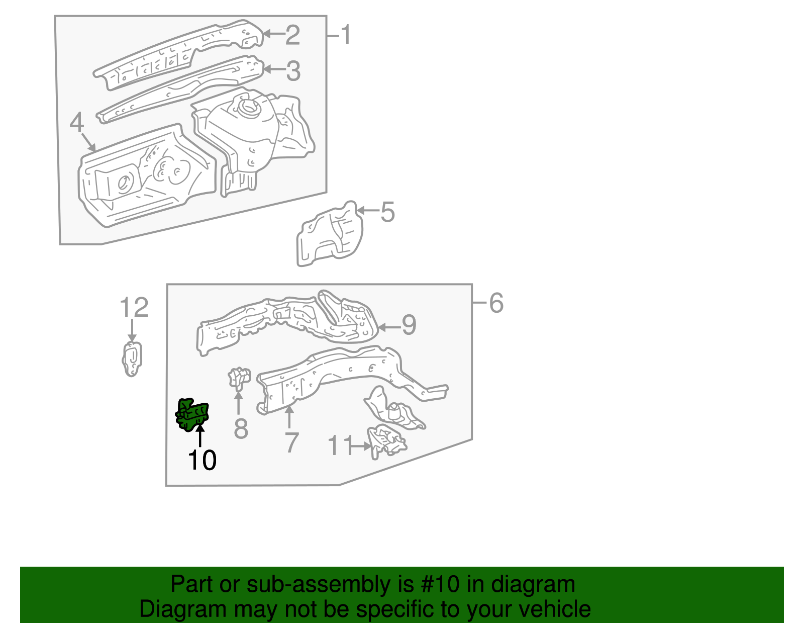 1999-2004 Toyota Front Reinforced 57033-33020 | Toyota Parts Center