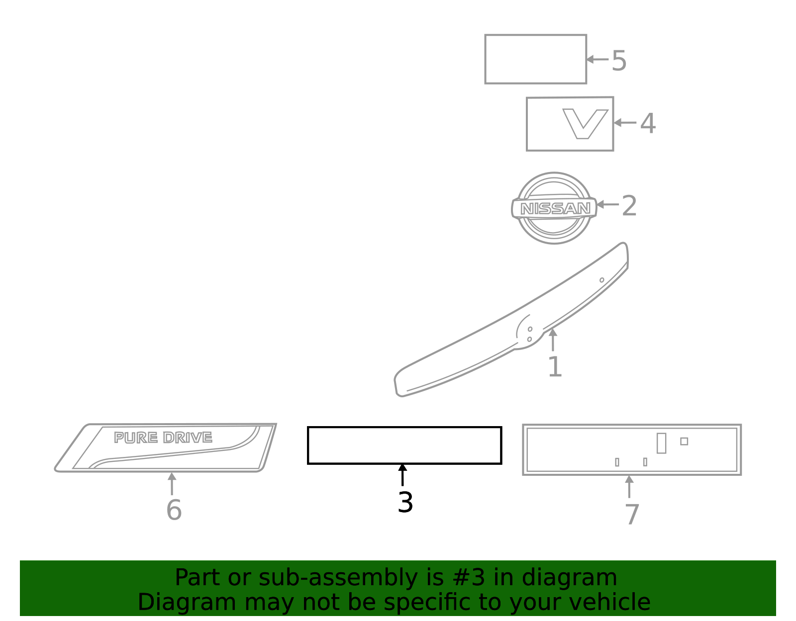 90892-3BA0A - Deck Lid Emblem 2012-2019 Nissan | Boro Nissan Parts