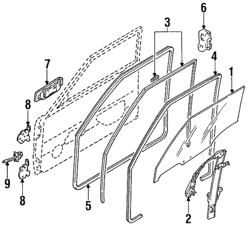 B467-59-511B - Glass 1990-1994 Mazda 323 | Florida Mazda Parts