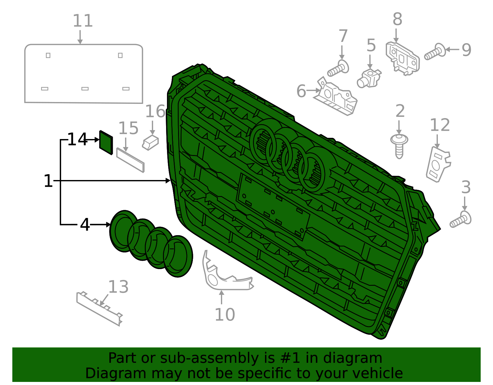 8W0-853-651-CL-FUQ - Grille Assembly 2019 Audi | Audi OEM Parts