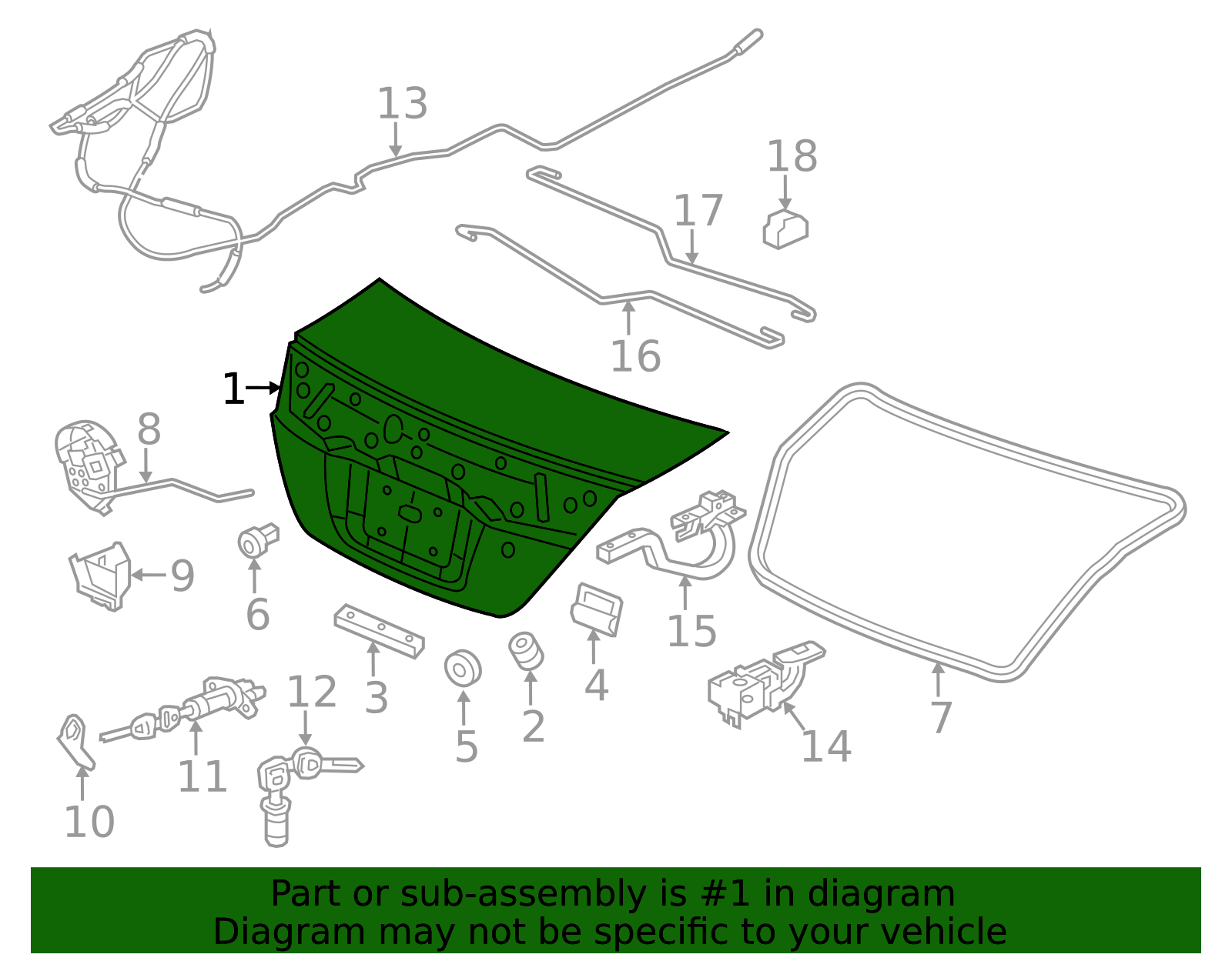 2014-2015 Honda Civic Deck Lid 68500-TS9-A30ZZ | AutoNationParts.com