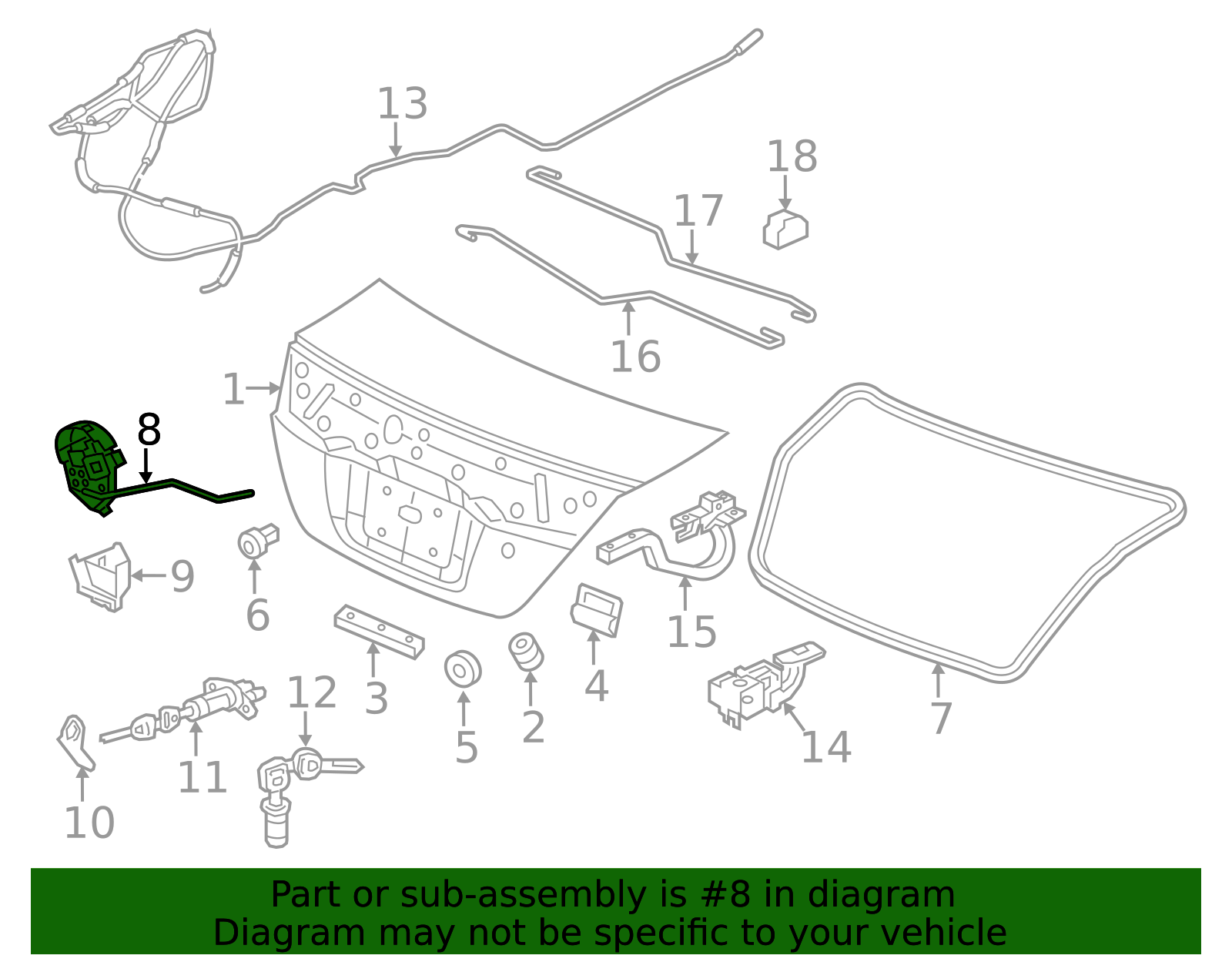 74850-TS8-A01 - High-Quality Deck Lid Latch for 2012 Honda Civic ...