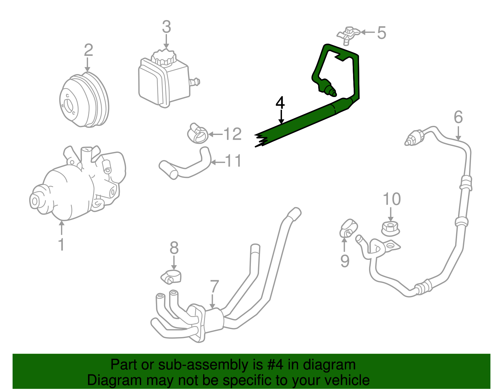 220-460-23-24 - Power Steering Pressure Hose 1998-2006 Mercedes-Benz ...