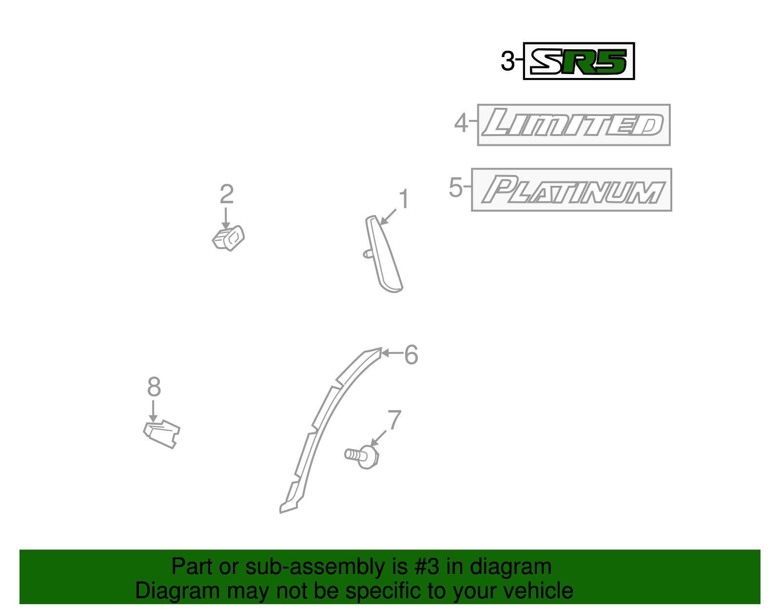 Genuine Toyota Nameplate part# 75455-0C050 for 2007-2023 Toyota ...