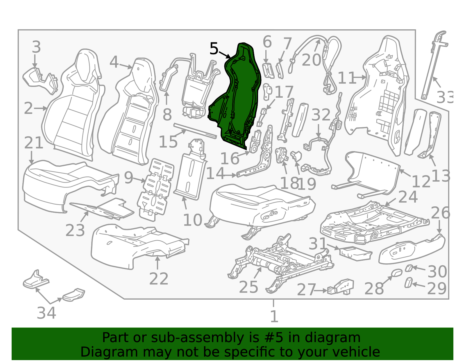 84406197 - 2014-2025 Chevrolet Corvette - Front Seat Back Frame ...
