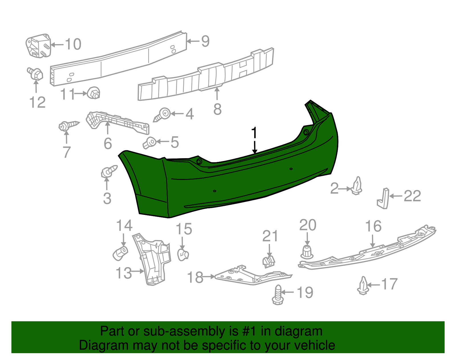 52159-47916 - Cover Rear Bumper L C 2010-2015 Toyota | Longo Toyota Parts