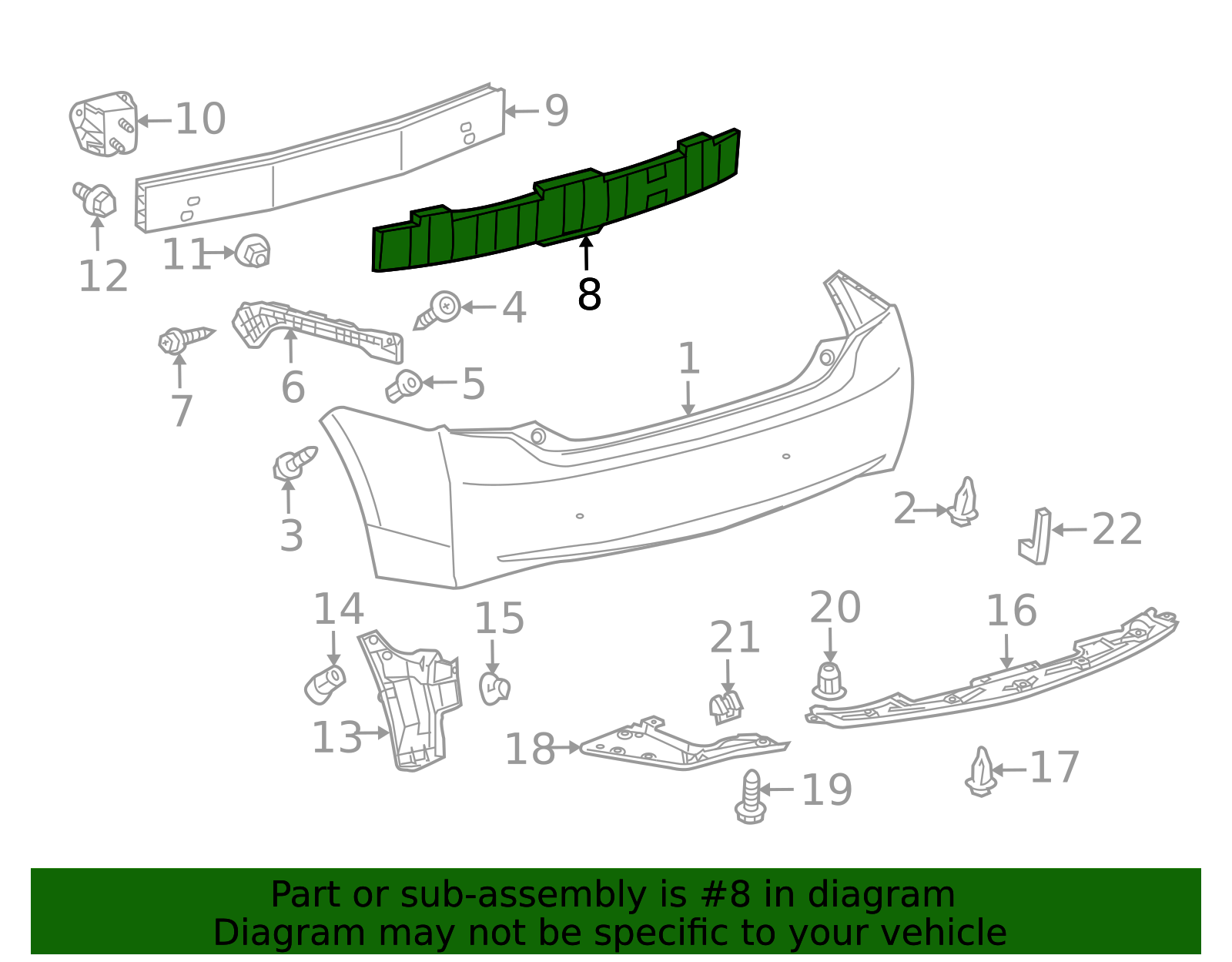 52615-47050 - Absorber - 2010-2015 Toyota | OEM Genuine Toyota Parts