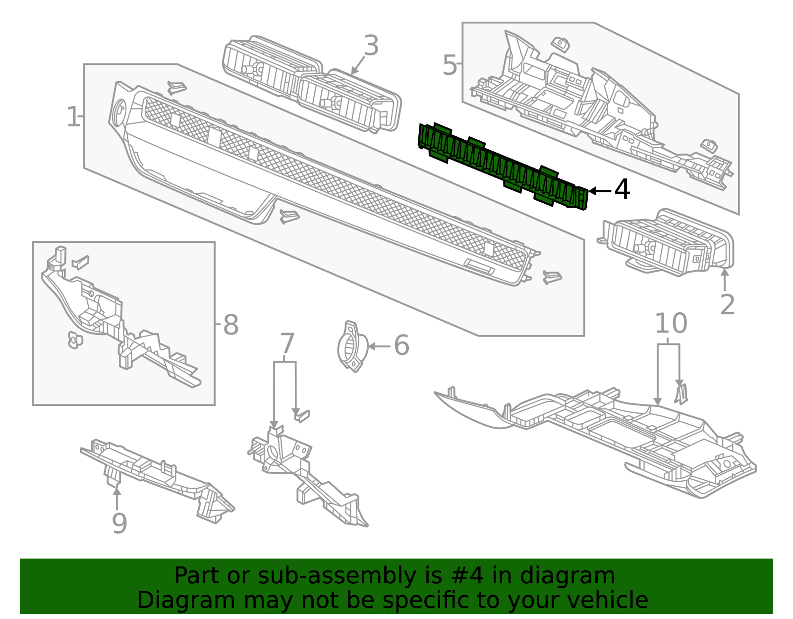 2022-2025 Honda Civic | Inner Grille | 77251-T20-A01 | Honda OEM ...