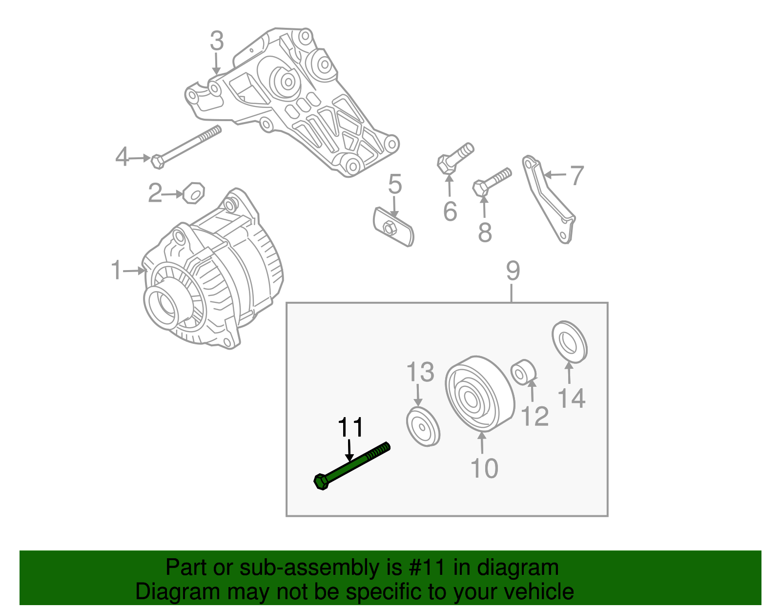 2004-2016 Nissan Pulley Shaft 11928-7S00A | Kline Nissan