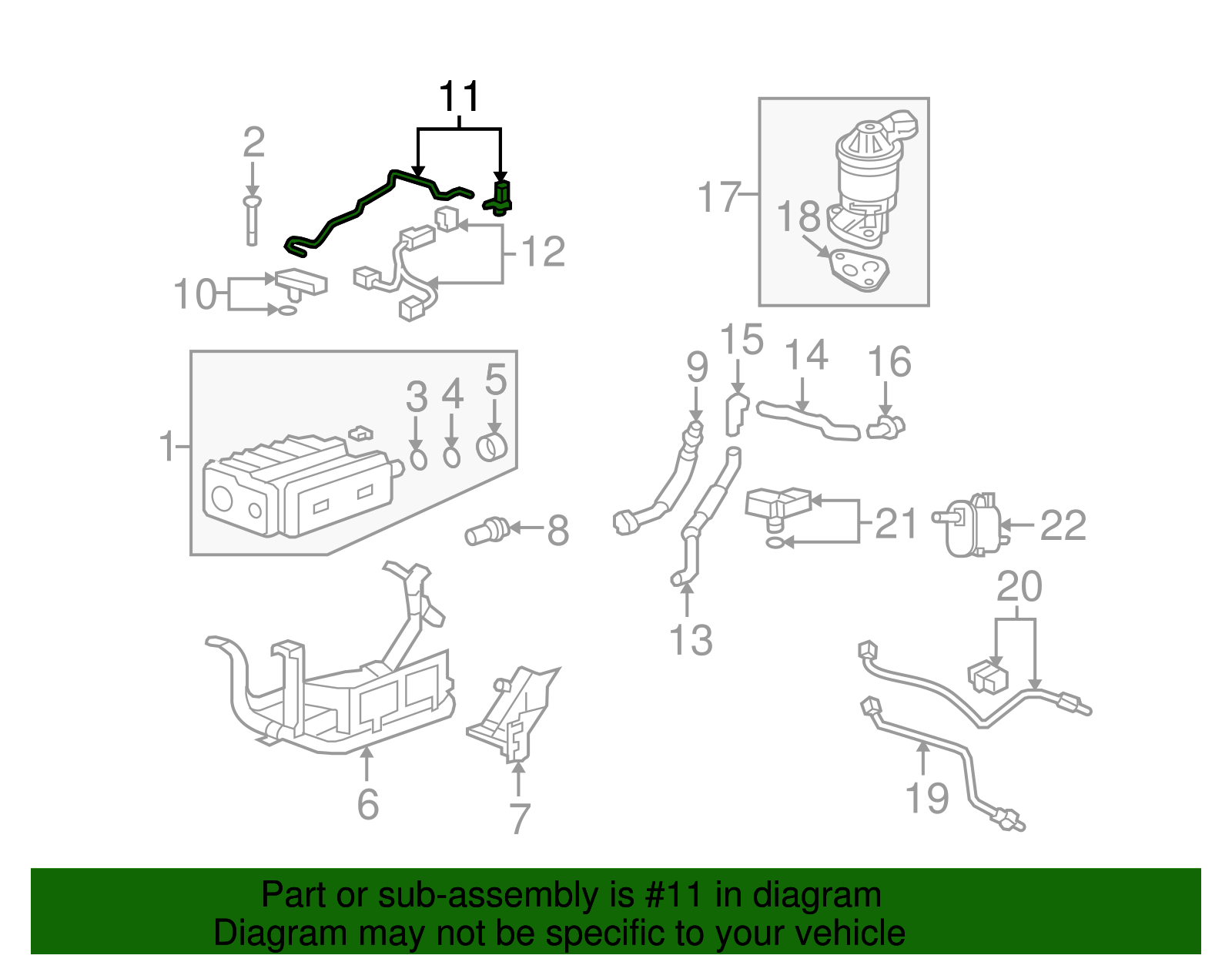 17382-SWA-A00 - 2007-2011 Honda CR-V - Tube Assembly Pressure Sensor ...