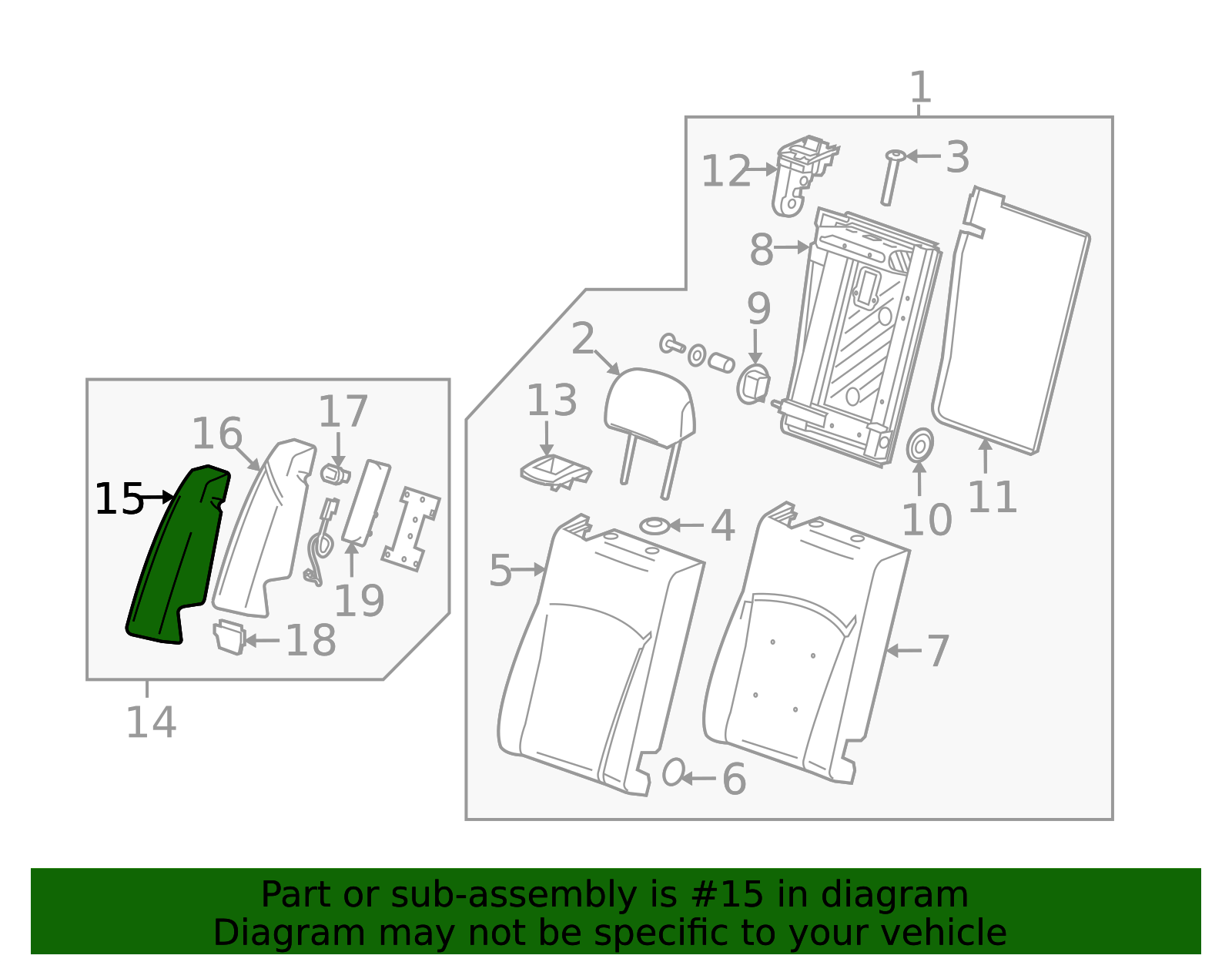90905446 - High-Quality Light Neutral Rear Passenger Side Seat Back ...