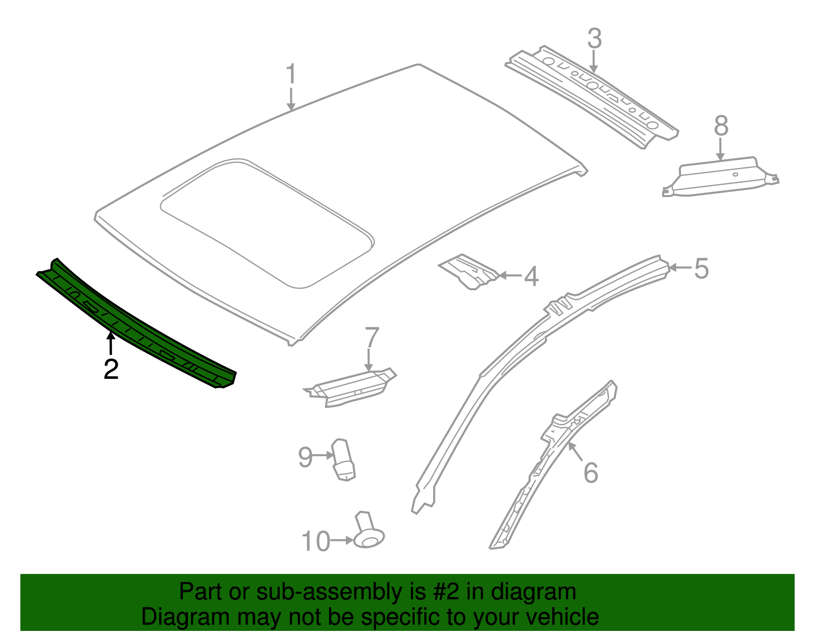 2005-2014 Volkswagen Jetta Windshield Header 1K5-817-123-C | OEM Parts ...