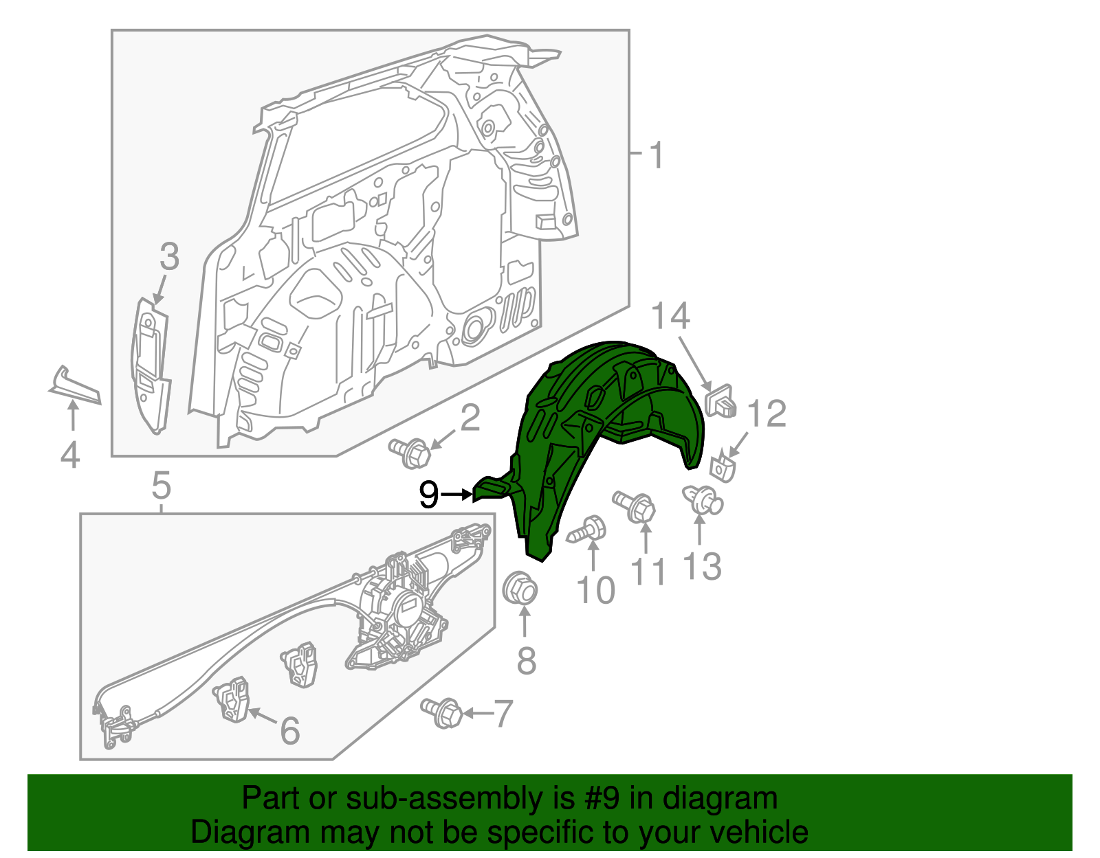 74551-TK8-A00 - 2011-2017 Honda Odyssey - Cover R Rear Fender | Honda ...
